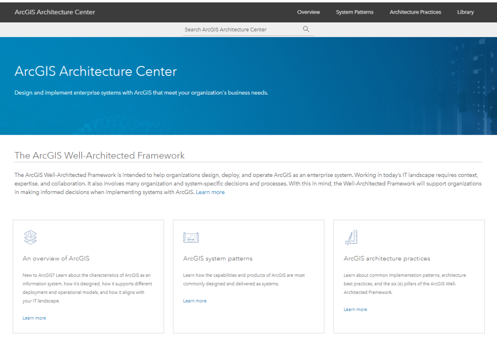 ArcGIS Architecture Center ArcGIS Architecture Center