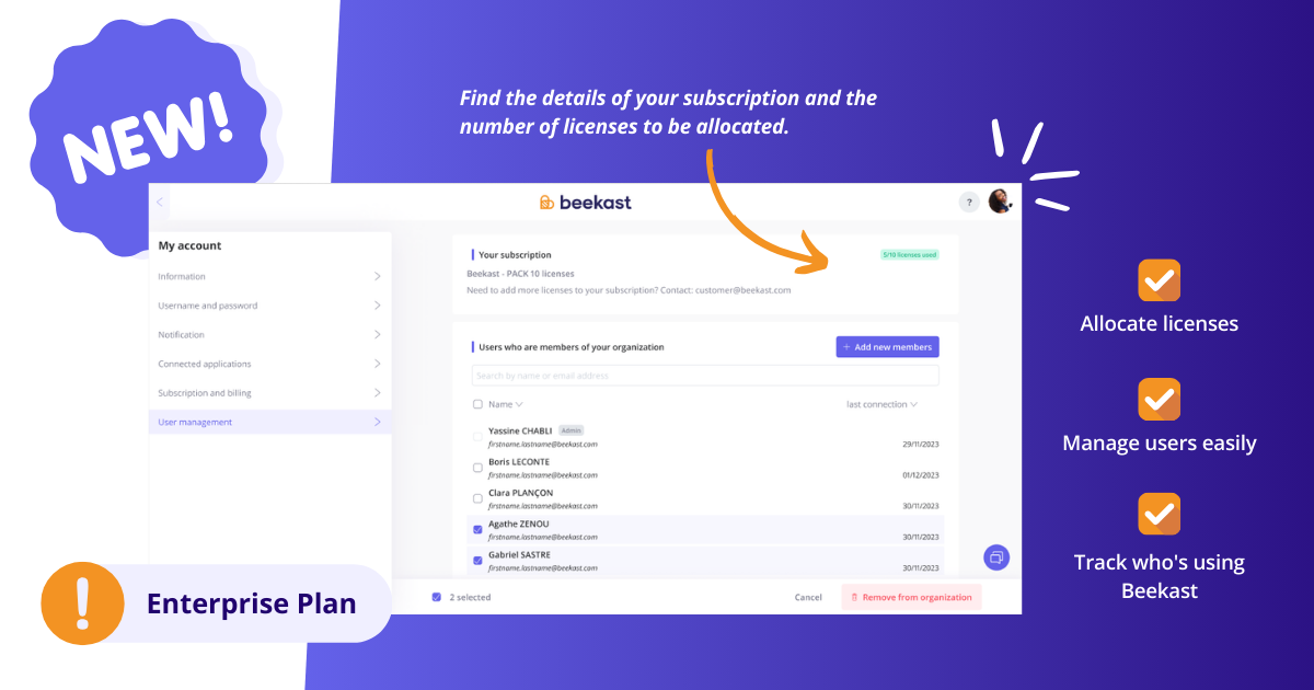 The User Management feature: total control over your license management! The User Management feature: total control over your license management!