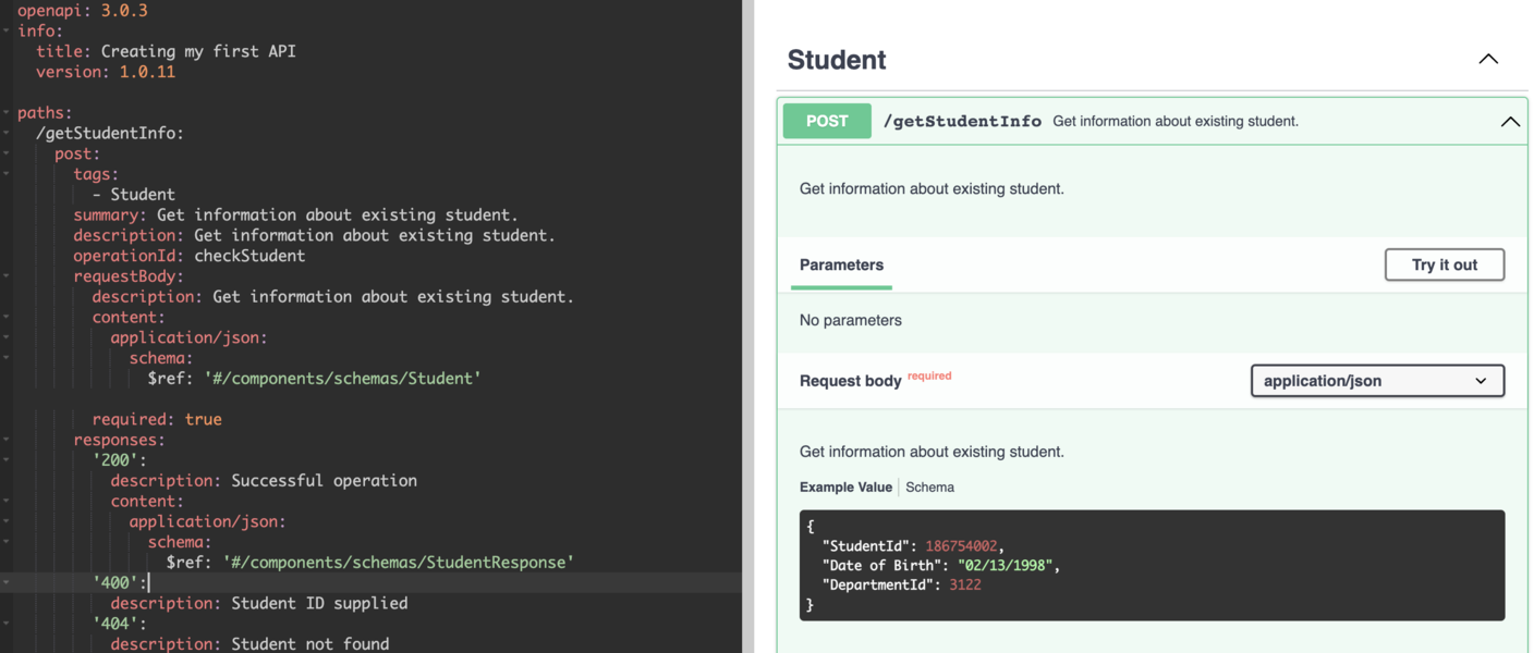Creating your first API (with code) Creating your first API (with code)