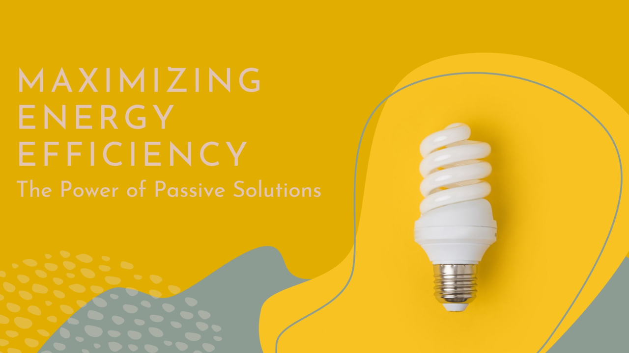 Maximizing Energy Efficiency: The Power of Passive Solutions Maximizing Energy Efficiency: The Power of Passive Solutions