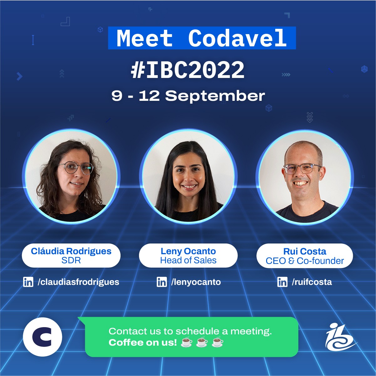 Leny Ocanto on LinkedIn: Codavel @ IBC Amsterdam 2022 - Leny from Codavel Leny Ocanto on LinkedIn: Codavel @ IBC Amsterdam 2022 - Leny from Codavel
