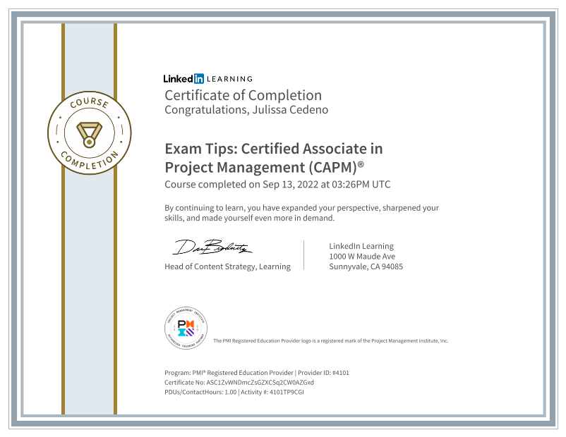 Julissa Cedeno on LinkedIn: Certificate of Completion Julissa Cedeno on LinkedIn: Certificate of Completion