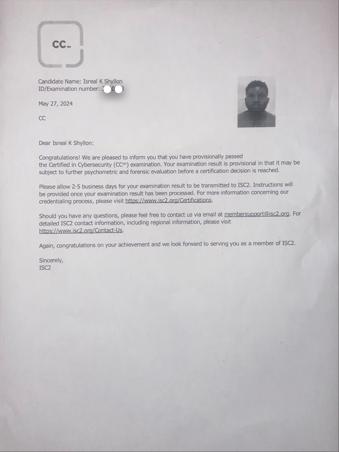 Shyllon Isreal on LinkedIn: Finally passed the ISC2 Certified in Cyber ... Shyllon Isreal on LinkedIn: Finally passed the ISC2 Certified in Cyber ...