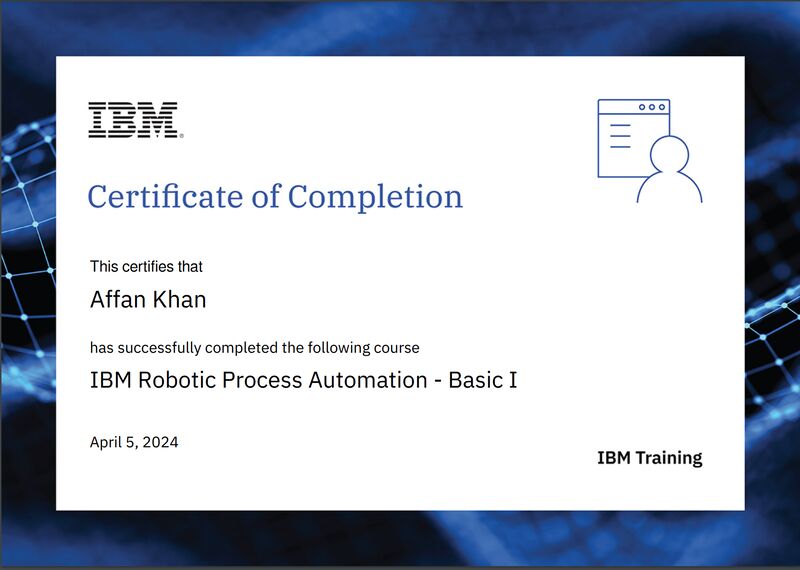 Affan Khan on LinkedIn: Making the Most: Proud to Complete IBM Robotic ... Affan Khan on LinkedIn: Making the Most: Proud to Complete IBM Robotic ...