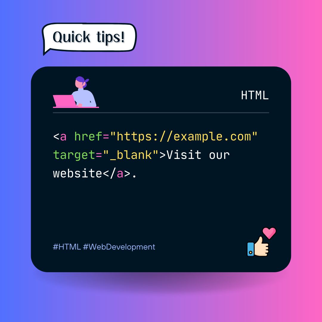 Joice Mota Moreira on LinkedIn: #html #webdevelopment #htmltips Joice Mota Moreira on LinkedIn: #html #webdevelopment #htmltips
