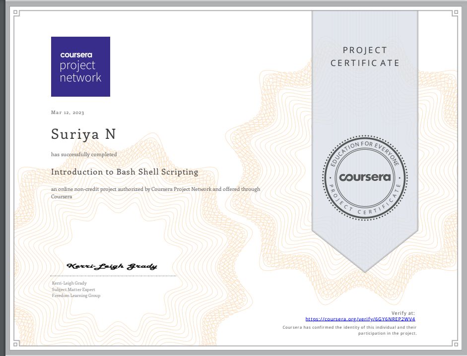 Suriya .N on LinkedIn: Introduction to bash shell scripting Suriya .N on LinkedIn: Introduction to bash shell scripting