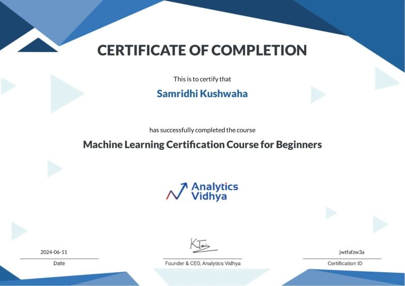 Samridhi Kushwaha on LinkedIn: #machinelearning #achievement # ... Samridhi Kushwaha on LinkedIn: #machinelearning #achievement # ...