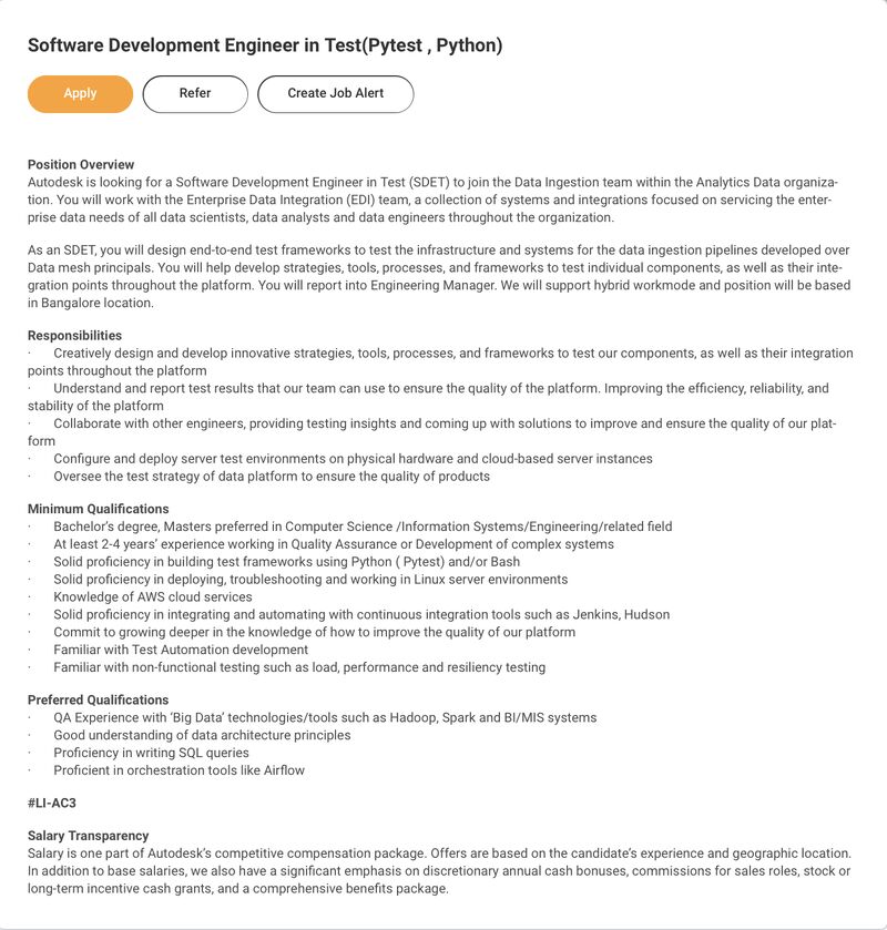 Rajat Raj on LinkedIn: #sdet #python #pytest #autodesk #bengalurujobs Rajat Raj on LinkedIn: #sdet #python #pytest #autodesk #bengalurujobs