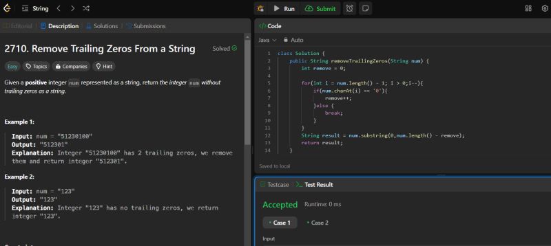 🚀 LeetCode Challenge 🚀 Today's Problem: String Remove Trailing Zeros ... 🚀 LeetCode Challenge 🚀 Today's Problem: String Remove Trailing Zeros ...