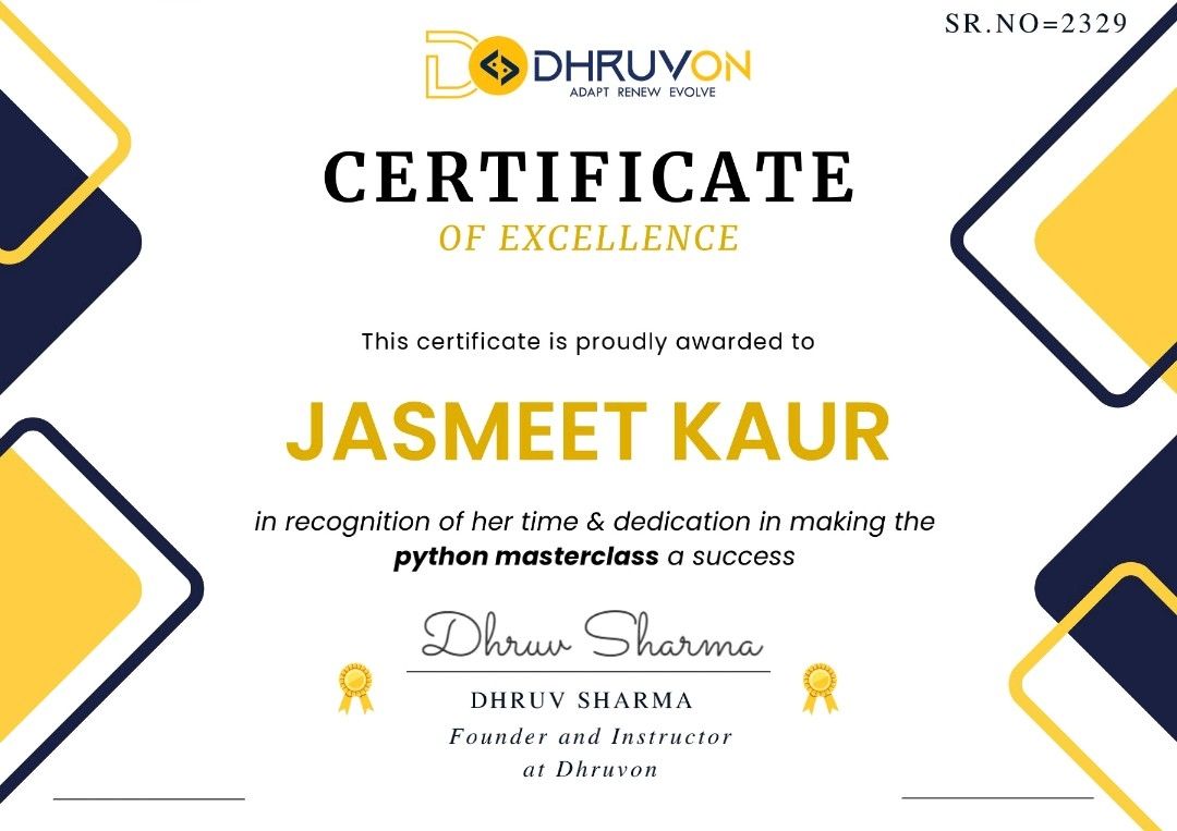 Jasmeet Kaur on LinkedIn: #pythonmasterclass #pythonprogramming # ... Jasmeet Kaur on LinkedIn: #pythonmasterclass #pythonprogramming # ...