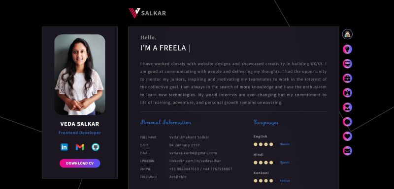 Veda Salkar on LinkedIn: #webdevelopment #portfolio #reactjs #php # ... Veda Salkar on LinkedIn: #webdevelopment #portfolio #reactjs #php # ...