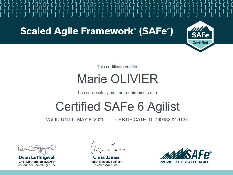 Marie Olivier on LinkedIn: #safeagilist #certification #agile # ... Marie Olivier on LinkedIn: #safeagilist #certification #agile # ...