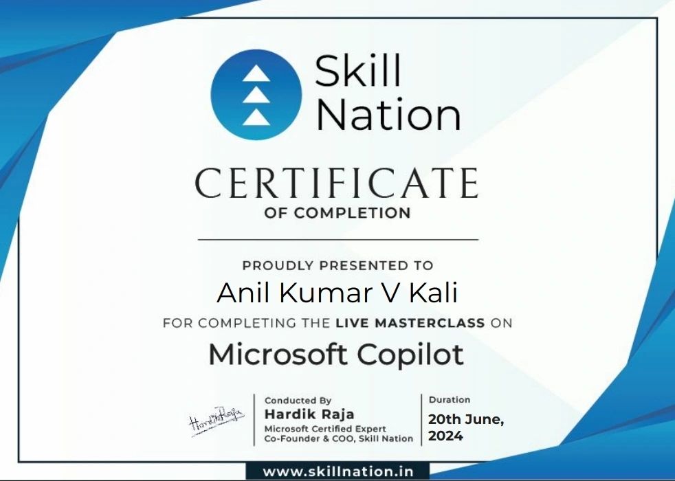 Anil kumar v Kali on LinkedIn: #microsoftcopilot #skillnation #workshop ... Anil kumar v Kali on LinkedIn: #microsoftcopilot #skillnation #workshop ...