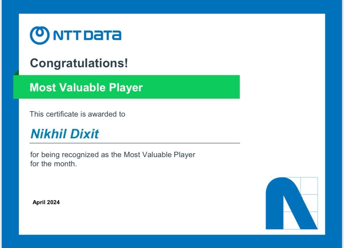 Nikhil Dixit on LinkedIn: #grateful #teamwork #mvp #achievement # ... Nikhil Dixit on LinkedIn: #grateful #teamwork #mvp #achievement # ...