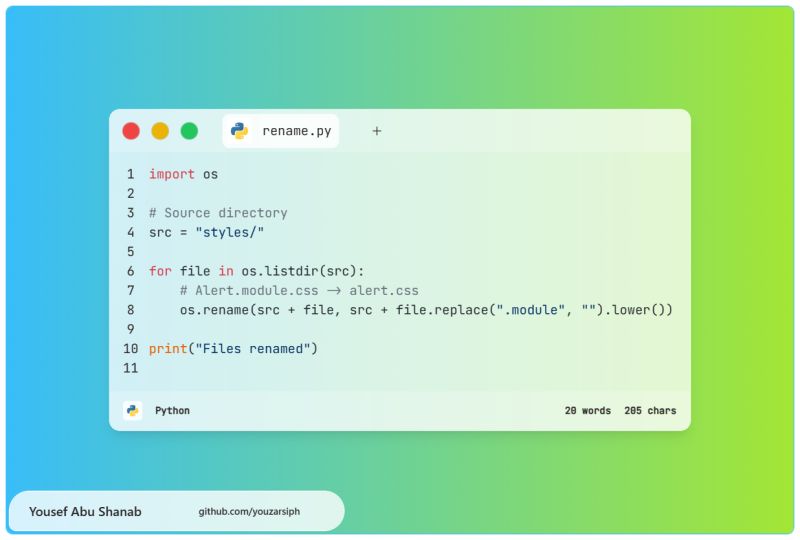 Yuosuf Abu Shanab on LinkedIn: #python #filemanagement #automation # ... Yuosuf Abu Shanab on LinkedIn: #python #filemanagement #automation # ...