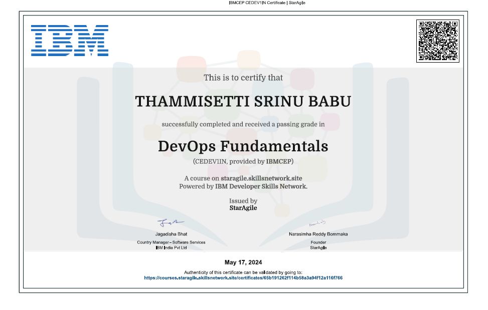 THAMMISETTI SRINU BABU on LinkedIn: #staragile #devops #devopsengineer THAMMISETTI SRINU BABU on LinkedIn: #staragile #devops #devopsengineer