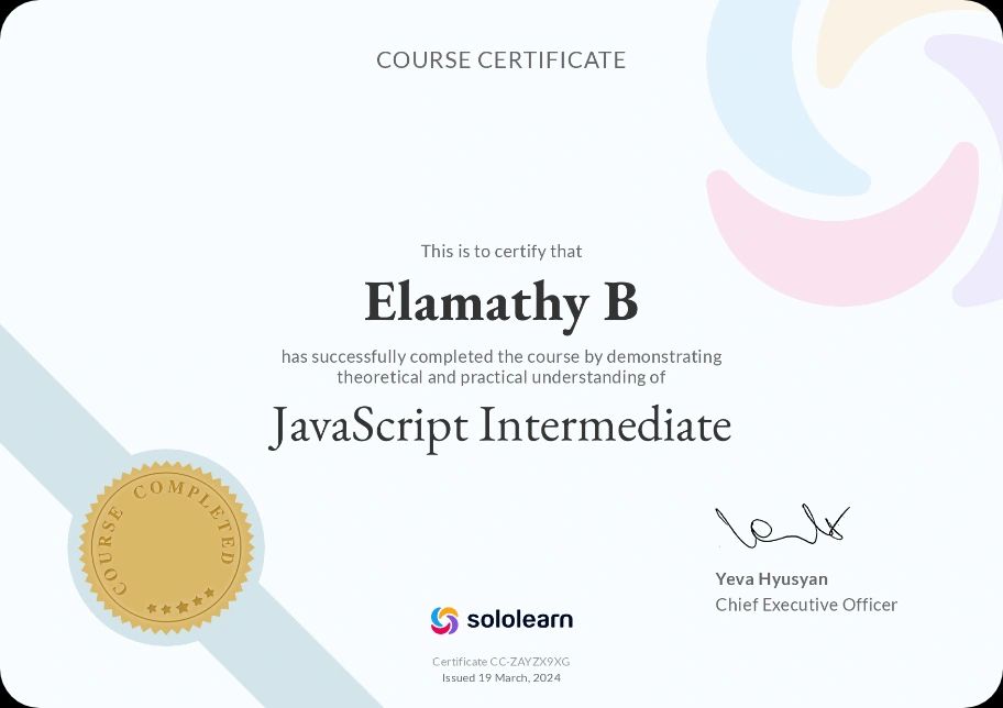 ELAMATHY B on LinkedIn: #sololearn #javascriptdevelopers #javascript # ... ELAMATHY B on LinkedIn: #sololearn #javascriptdevelopers #javascript # ...