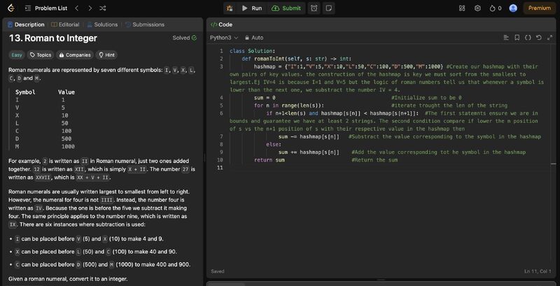 Cristofer Franco Vilchis on LinkedIn: LeetCode Day 12: 13 Roman to ... Cristofer Franco Vilchis on LinkedIn: LeetCode Day 12: 13 Roman to ...