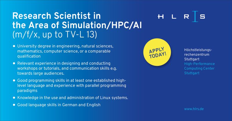 HLRS - High-Performance Computing Center Stuttgart on LinkedIn: Careers HLRS - High-Performance Computing Center Stuttgart on LinkedIn: Careers