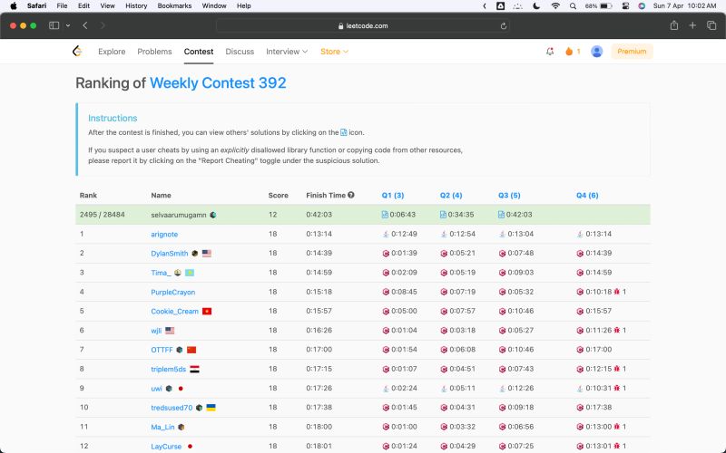 Selva Arumugam on LinkedIn: #leetcode #weeklycontest #codeforces # ... Selva Arumugam on LinkedIn: #leetcode #weeklycontest #codeforces # ...