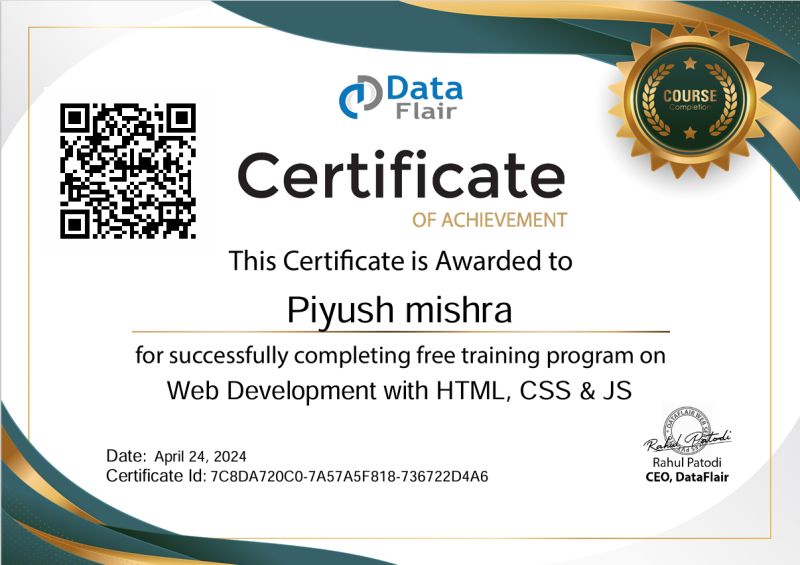 Piyush Mishra on LinkedIn: #web #html #css #javascript #dataflair Piyush Mishra on LinkedIn: #web #html #css #javascript #dataflair