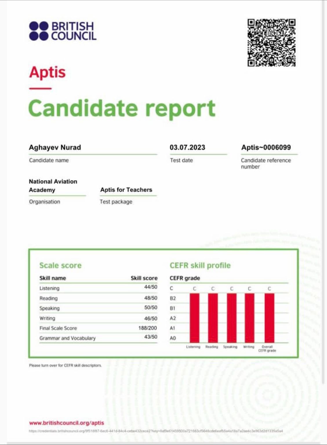 Nurad Aghayev on LinkedIn: APTIS English language Test from British ... Nurad Aghayev on LinkedIn: APTIS English language Test from British ...