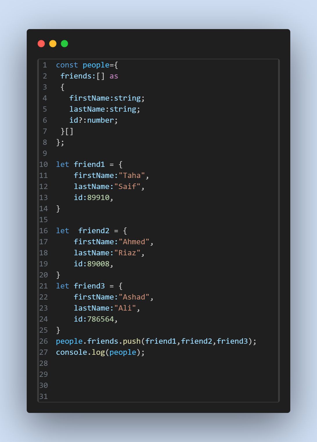 Taha Saif on LinkedIn: #typescript #coding #learninginprogress #assignment Taha Saif on LinkedIn: #typescript #coding #learninginprogress #assignment