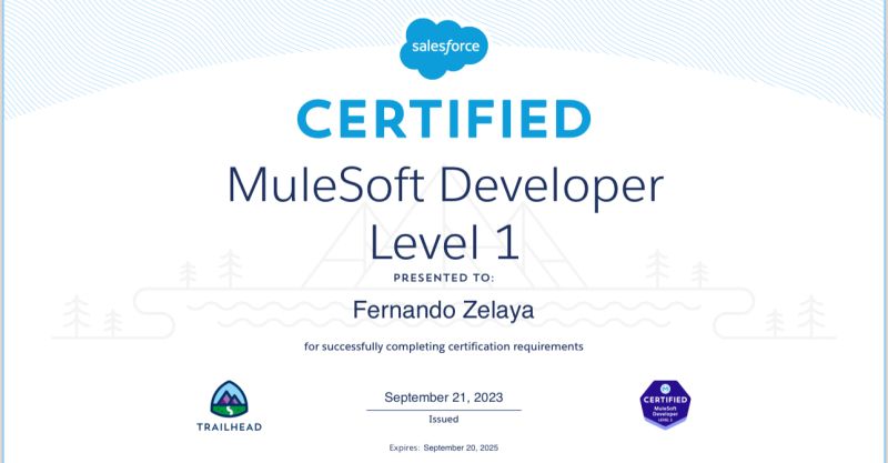 Fernando Zelaya on LinkedIn: Finally got certified as a MuleSoft Developer🎉 Fernando Zelaya on LinkedIn: Finally got certified as a MuleSoft Developer🎉