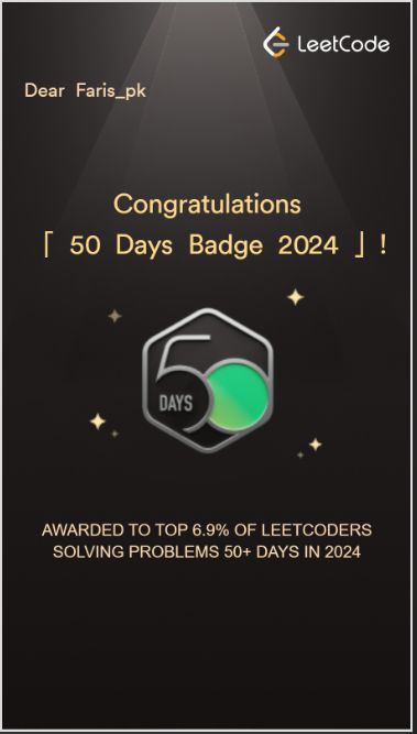 Faris PK on LinkedIn: #leetcode #codingjourney #careergrowth Faris PK on LinkedIn: #leetcode #codingjourney #careergrowth