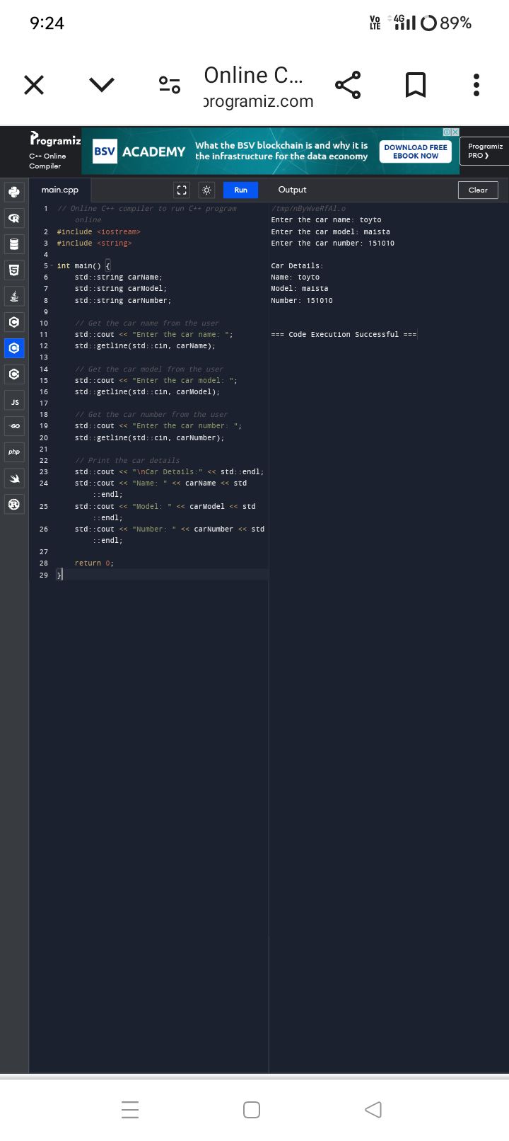Kiruthika Kiruthika on LinkedIn: Write a C++ program to get the car ... Kiruthika Kiruthika on LinkedIn: Write a C++ program to get the car ...