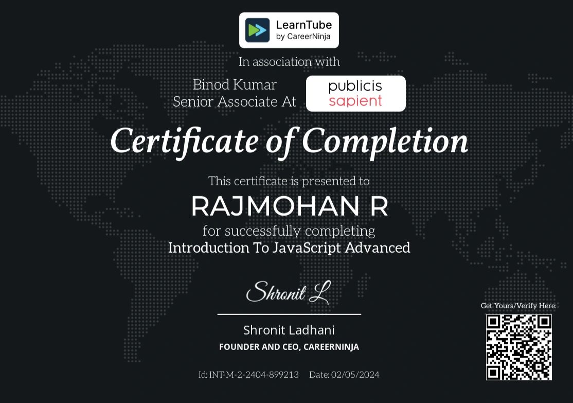 RAJMOHAN R on LinkedIn: #javascript #advancedjavascript #learntube # ... RAJMOHAN R on LinkedIn: #javascript #advancedjavascript #learntube # ...