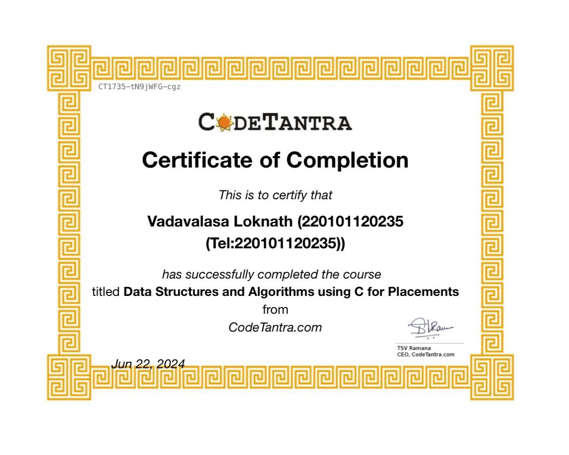 Vadavalasa Loknath on LinkedIn: #datastructures #algorithms #cprogramming Vadavalasa Loknath on LinkedIn: #datastructures #algorithms #cprogramming