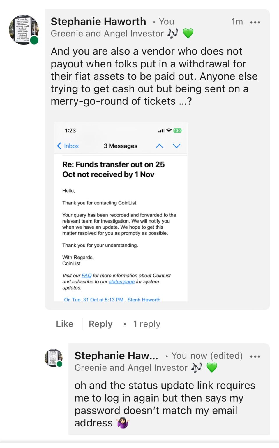 Stephanie Haworth on LinkedIn: Anyone else having difficulties getting ... Stephanie Haworth on LinkedIn: Anyone else having difficulties getting ...