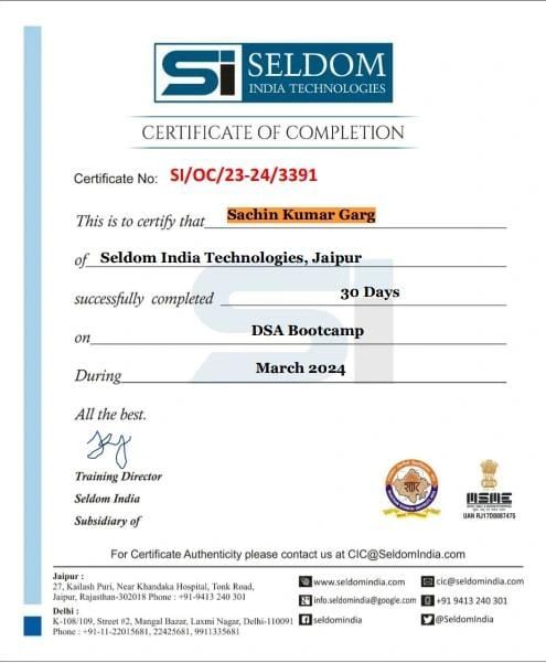 Sachin Kumar Garg on LinkedIn: #datastructures #algorithms #bootcamp # ... Sachin Kumar Garg on LinkedIn: #datastructures #algorithms #bootcamp # ...