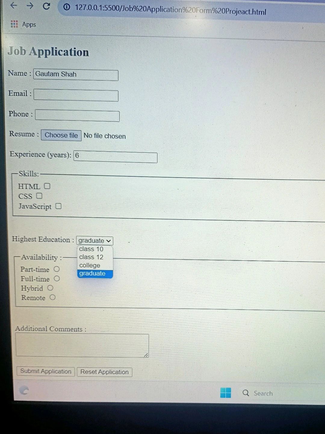 Gautam Shah on LinkedIn: #html5 #project #basic #forms #html Gautam Shah on LinkedIn: #html5 #project #basic #forms #html