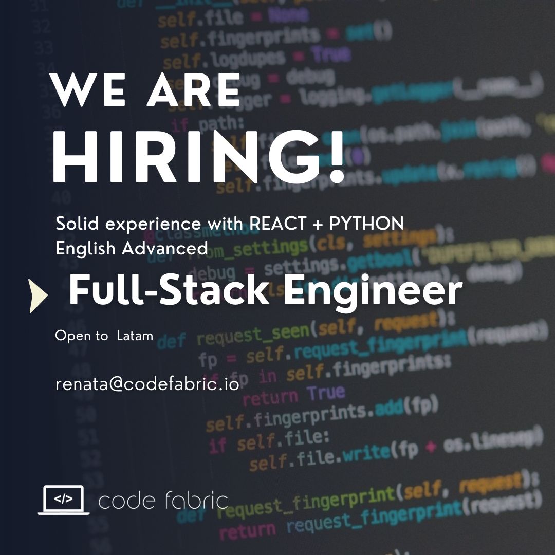 Code Fabric on LinkedIn: #python #reactjs #bolivia #latam # ... Code Fabric on LinkedIn: #python #reactjs #bolivia #latam # ...