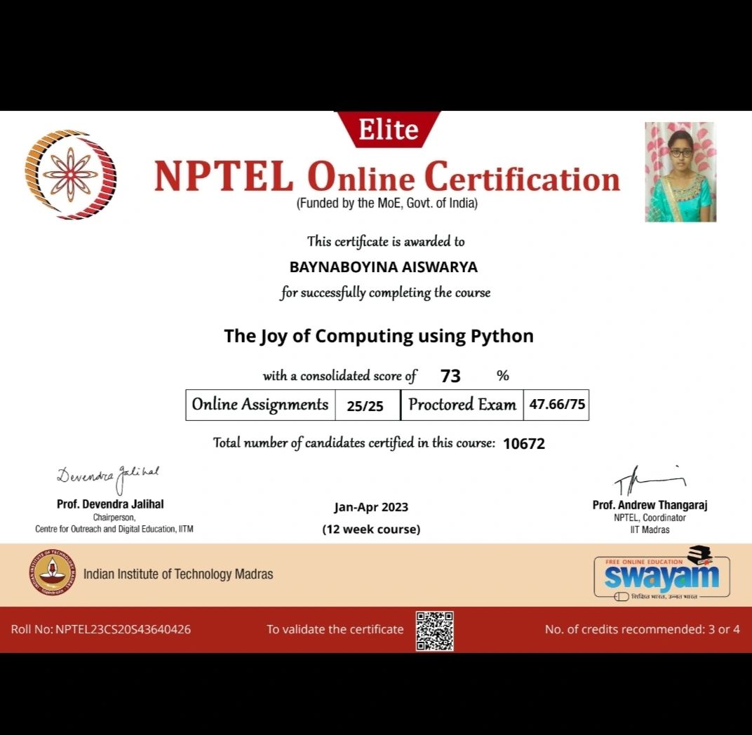 Bynaboyina Aiswarya on LinkedIn: Experienced basic knowledge of python ... Bynaboyina Aiswarya on LinkedIn: Experienced basic knowledge of python ...