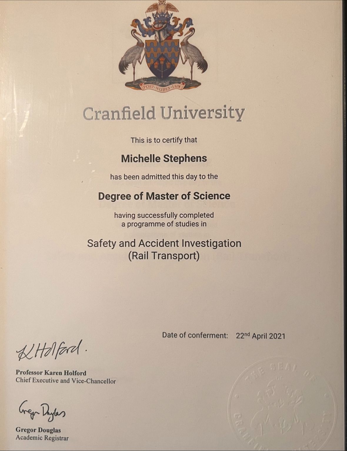 Michelle Stephens MSc CMIOSH on LinkedIn: #cranfielduniversity #msc # ... Michelle Stephens MSc CMIOSH on LinkedIn: #cranfielduniversity #msc # ...