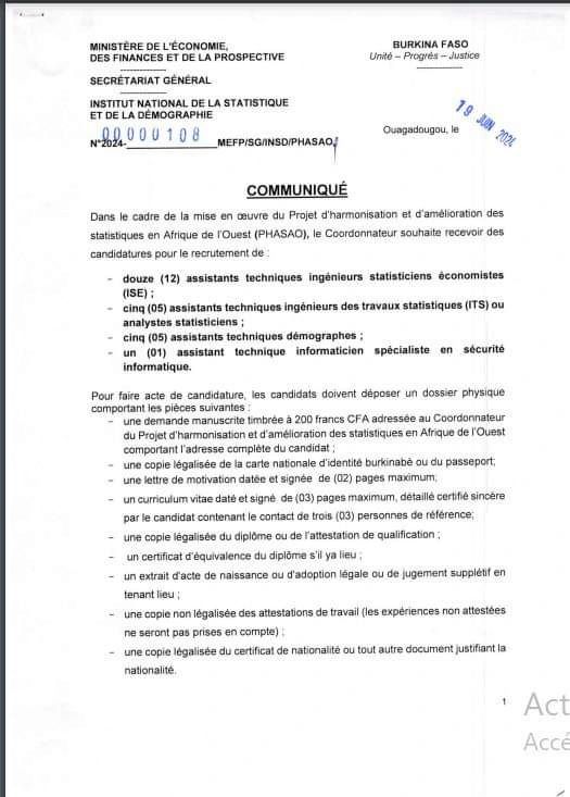 Institut National de la Statistique et de la Démographie sur LinkedIn ... Institut National de la Statistique et de la Démographie sur LinkedIn ...