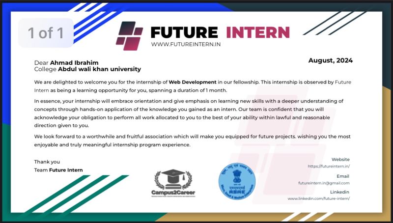 Ahmad Ibrahim on LinkedIn: #futureintern #internship2024 # ... Ahmad Ibrahim on LinkedIn: #futureintern #internship2024 # ...