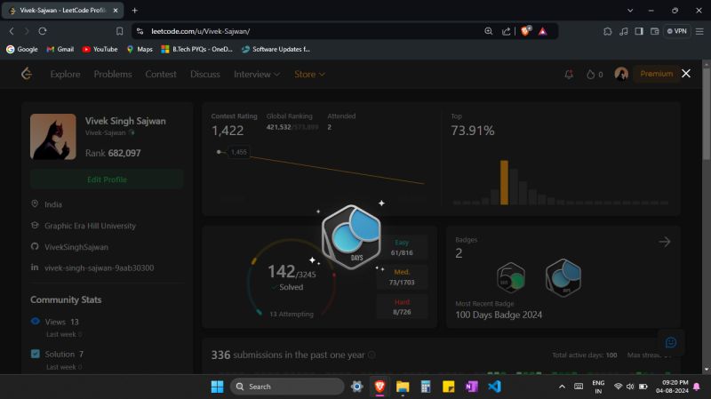 Vivek Singh Sajwan on LinkedIn: #leetcode #codingjourney #consistency # ... Vivek Singh Sajwan on LinkedIn: #leetcode #codingjourney #consistency # ...
