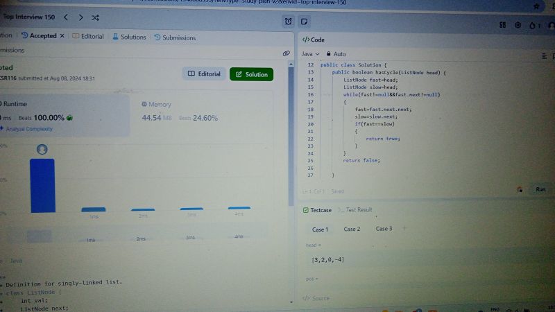 KISHORE SANKAR G on LinkedIn: today I solved a linked list cycle ... KISHORE SANKAR G on LinkedIn: today I solved a linked list cycle ...