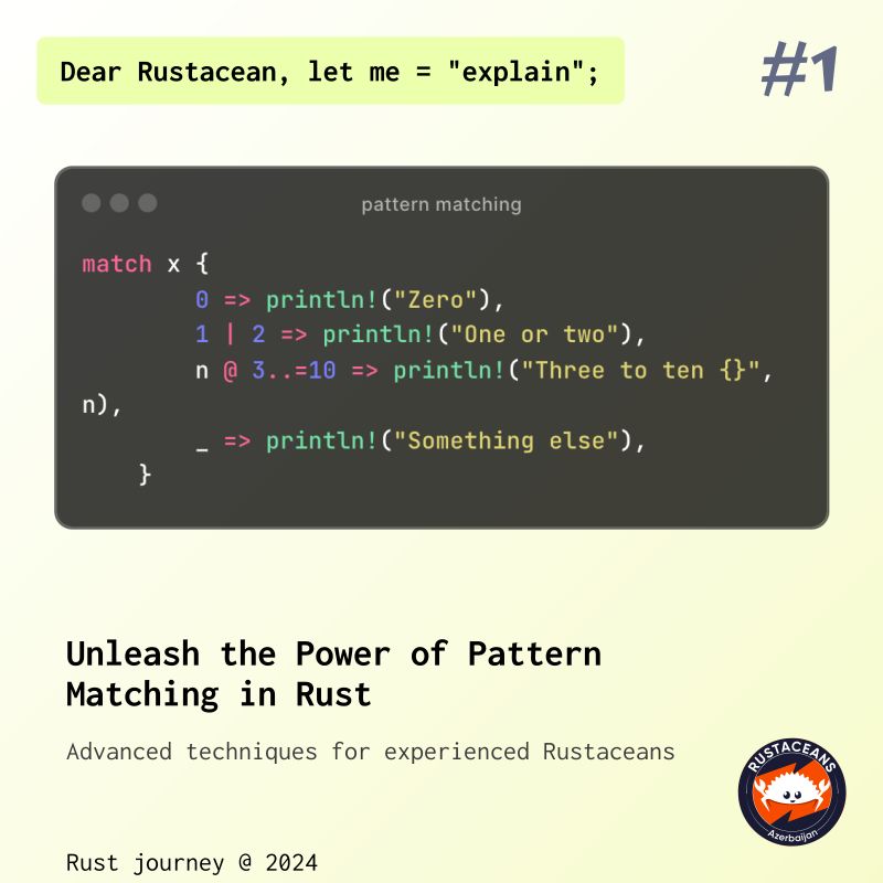 Rustacean on LinkedIn: #rustlang #programming #patternmatching #coding Rustacean on LinkedIn: #rustlang #programming #patternmatching #coding