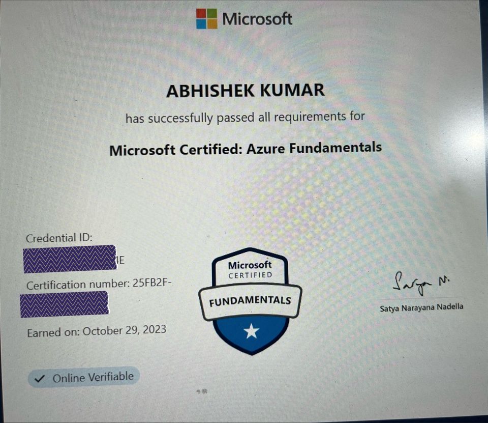 abhishek kumar on LinkedIn: #certification #azure #microsoftazure # ... abhishek kumar on LinkedIn: #certification #azure #microsoftazure # ...