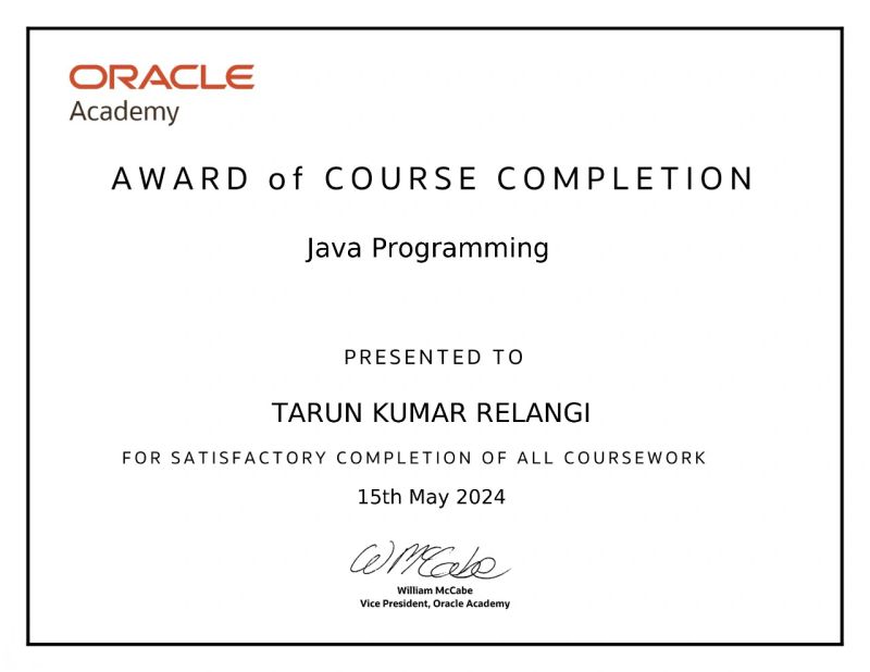 Relangi Tarun Kumar on LinkedIn: #java_programming #academy Relangi Tarun Kumar on LinkedIn: #java_programming #academy