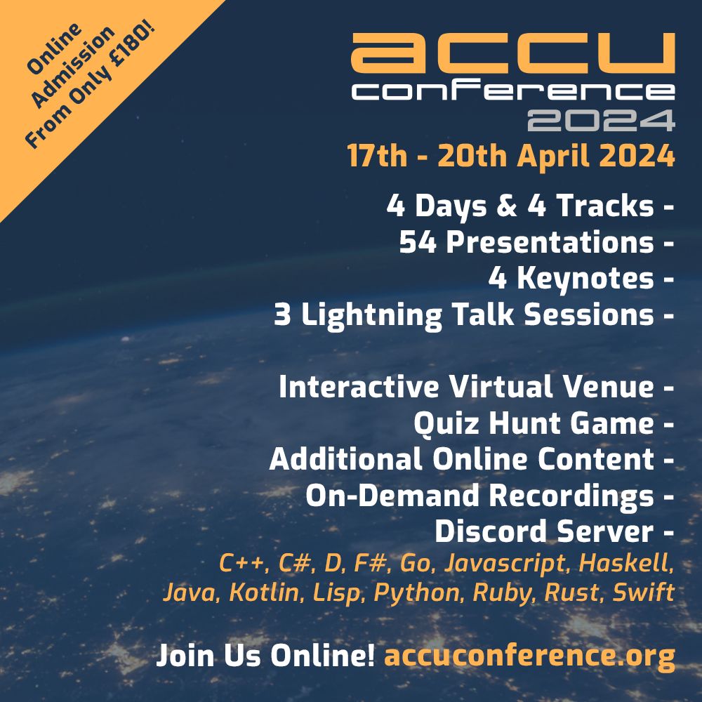 ACCU Conference on LinkedIn: #accu #coding #cpp #programming #conference ACCU Conference on LinkedIn: #accu #coding #cpp #programming #conference