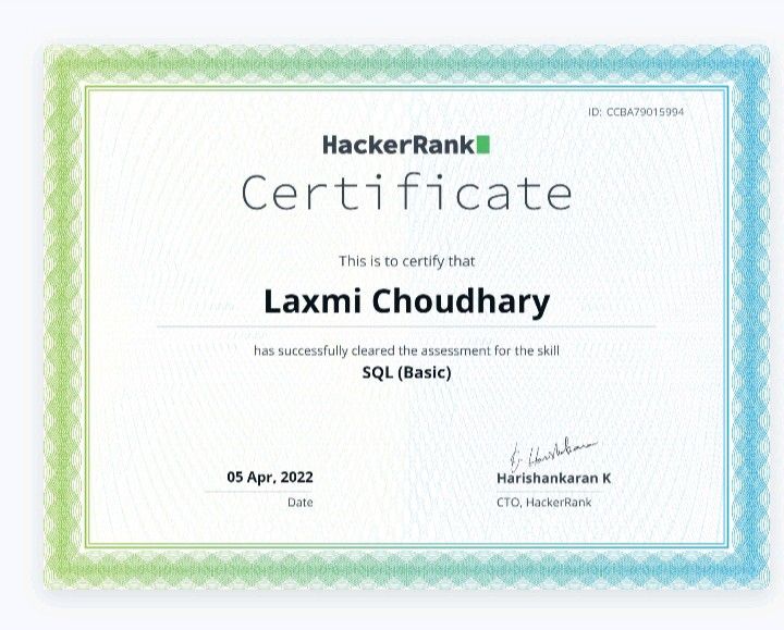 Laxmi Choudhary on LinkedIn: #sql #hackerrank #mysql Laxmi Choudhary on LinkedIn: #sql #hackerrank #mysql