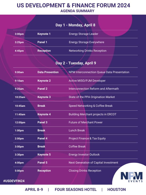 BrightNight on LinkedIn: Agenda | NPM Events: US Development & Finance ... BrightNight on LinkedIn: Agenda | NPM Events: US Development & Finance ...