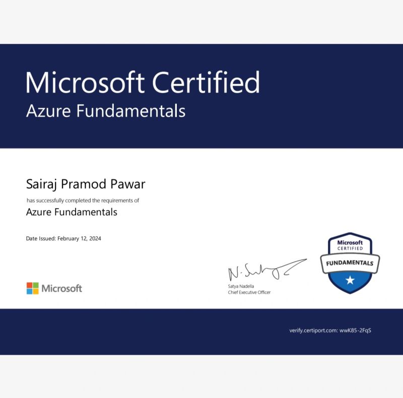 Sairaj Pawar on LinkedIn: #azure #certification #cloudcomputing # ... Sairaj Pawar on LinkedIn: #azure #certification #cloudcomputing # ...