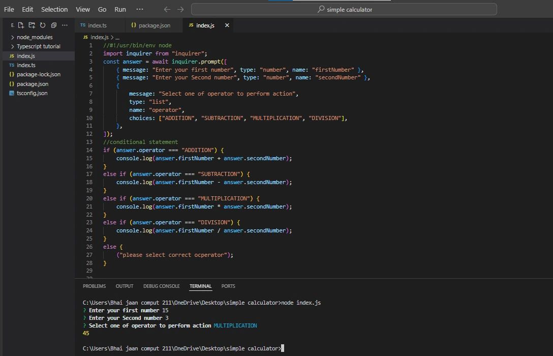 Mahnoor Shahid on LinkedIn: #typescript #nodejs #inquirer #coding #genai Mahnoor Shahid on LinkedIn: #typescript #nodejs #inquirer #coding #genai